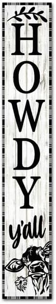 Farmhouse Primitiv Funny Howdy Y'all Porch Sign Cow Head Door Wreath ...