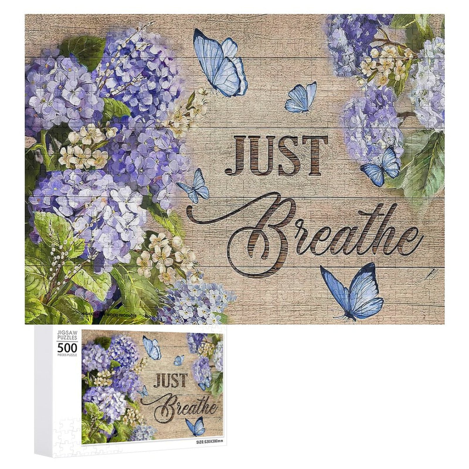 Farmhouse Purple Hydrangea 500 Piece Jigsaw Puzzles for Adults - Rustic ...
