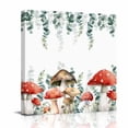 Farmhouse Red Mushrooms Canvas Wall Art for Living Room, Green ...