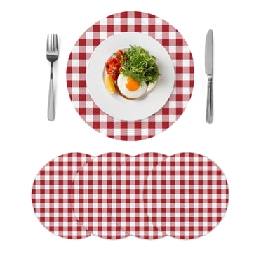 Blue Striped Round 13 Inch Placemats Set of 2, Blue White Stripes ...