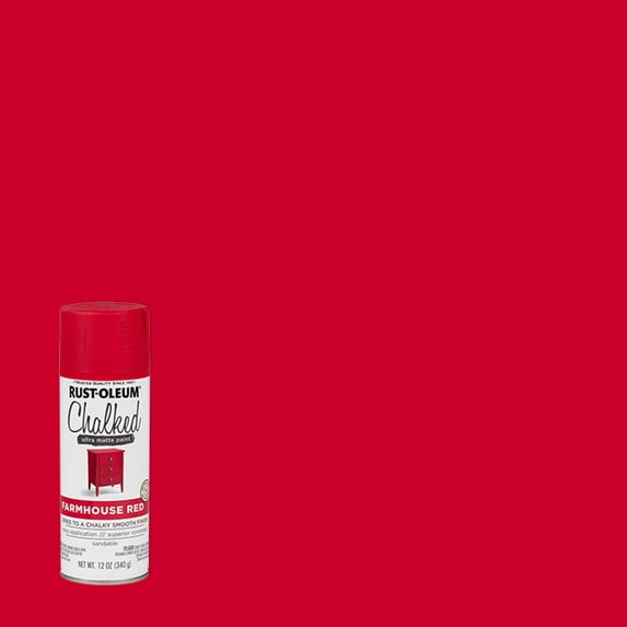 6 Pack, Farmhouse Red, Rust-Oleum Ultra Matte Chalked Spray Paint, 12 ...