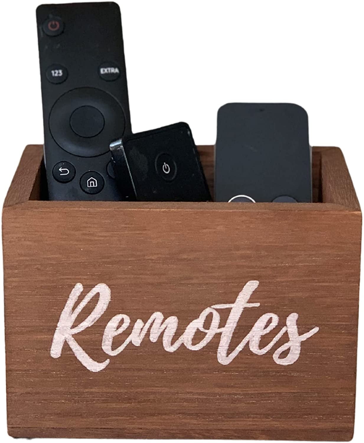 Emerson West Farmhouse Wooden Remote Control Holder | Bedside Storage ...