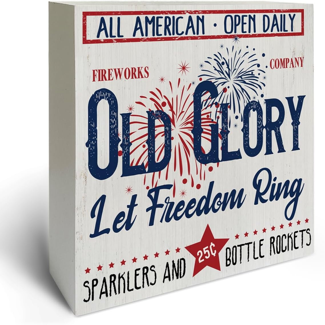 Farmhouse Retro Fireworks Company America Wooden Box Sign Artwork ...