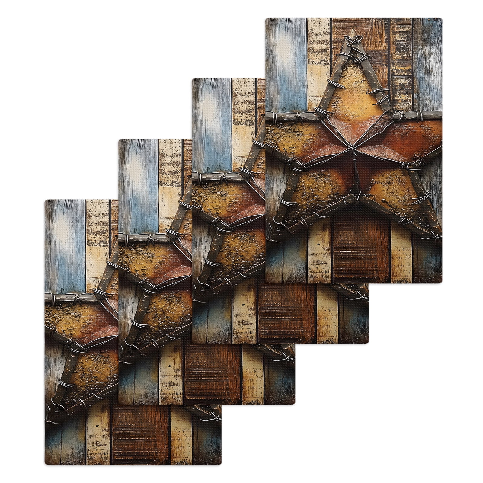 Farmhouse Retro Kitchen Dish Towels for Drying Dishes Set of 4, Brown ...
