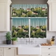 Farmhouse Rolling Green Hills Curtain Tier and Valance Set 3 Piece ...
