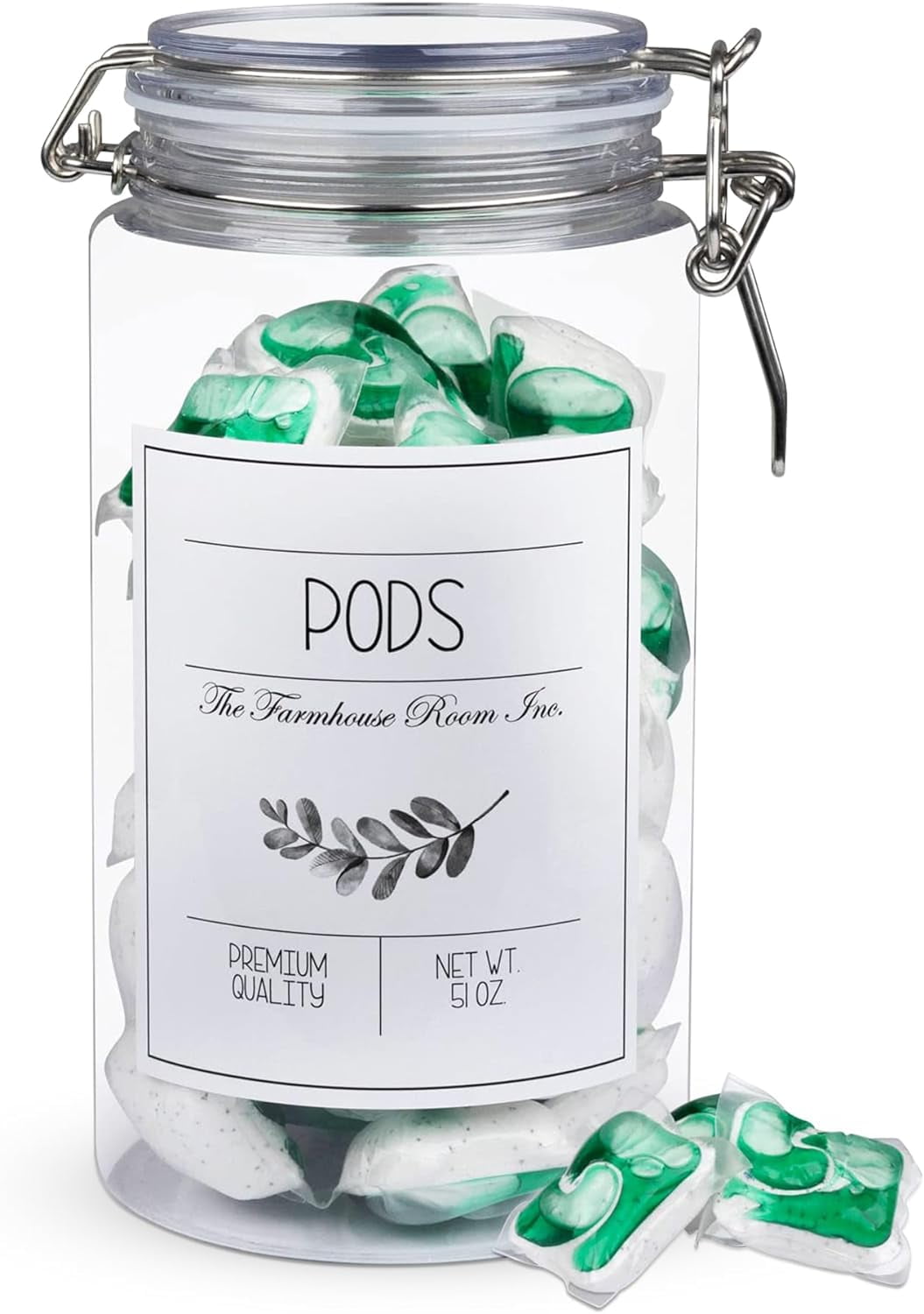 Farmhouse Room Inc. Laundry Pods Container - Durable, Easy Open Lid ...