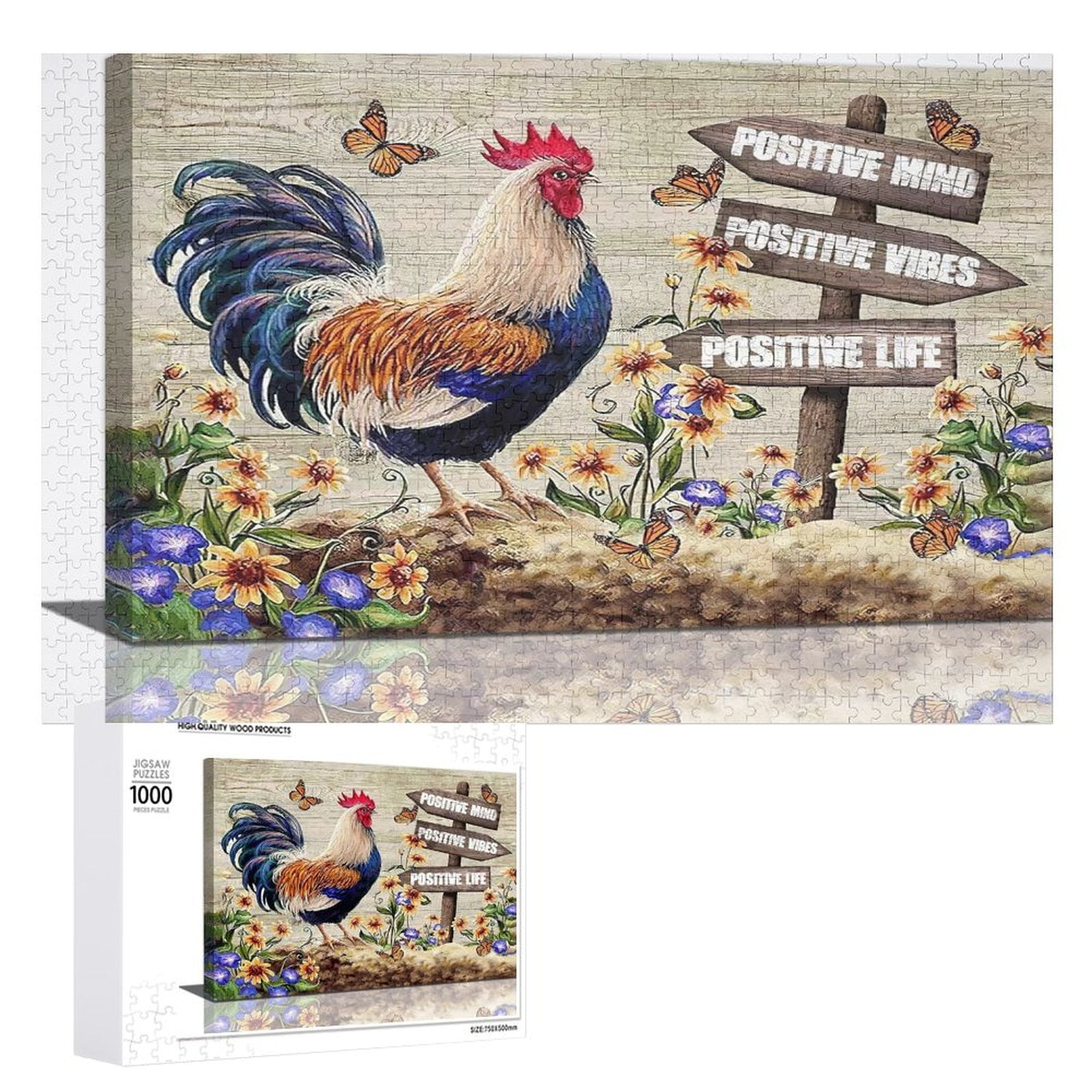 Farmhouse Rooster 1000 Piece Jigsaw Puzzles for Adults - Country Farm ...