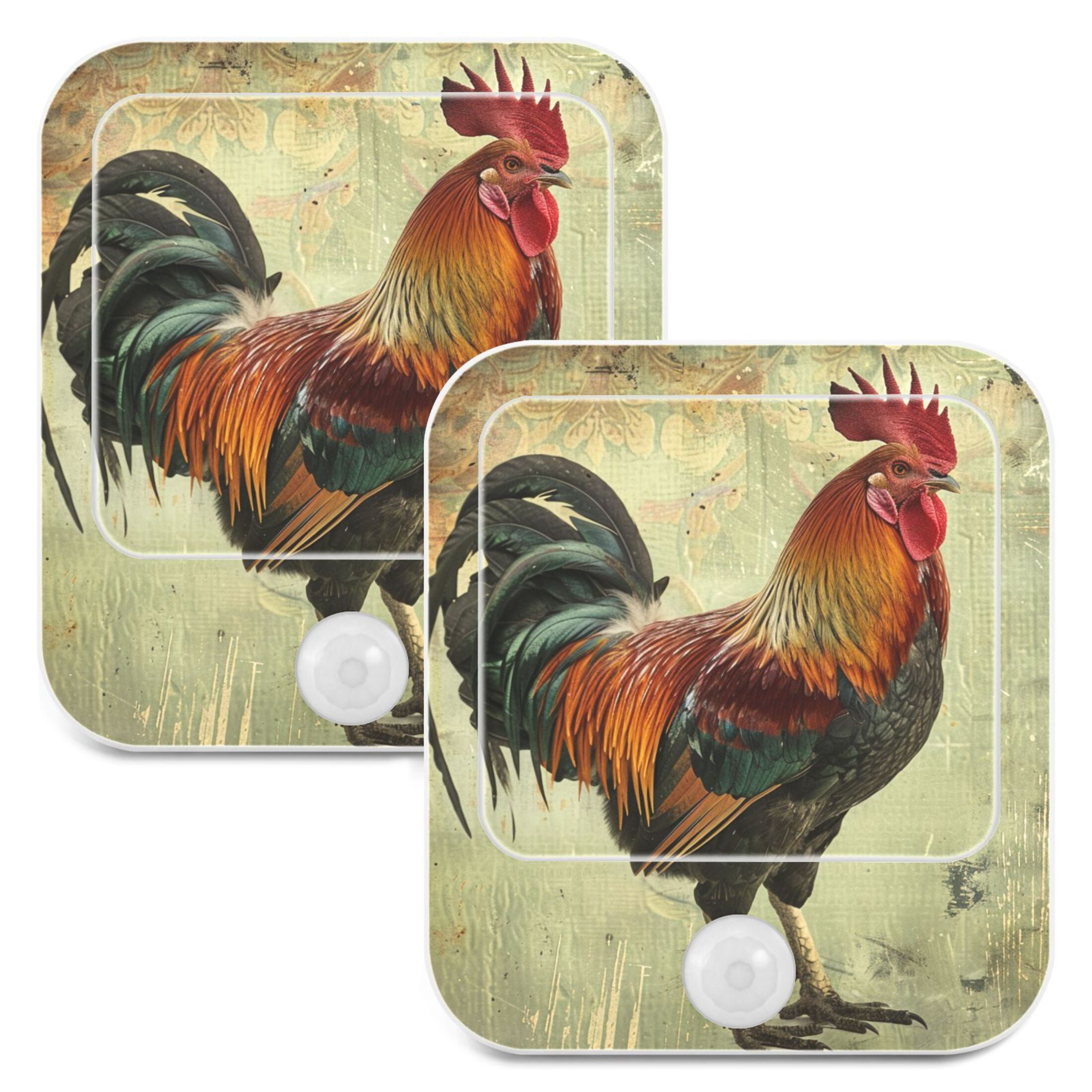 Farmhouse Rooster 2 Pack LED Motion Sensor Night Light Plug into Wall ...