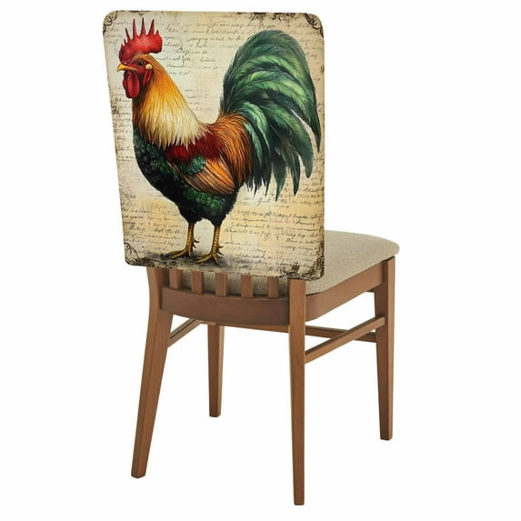 Farmhouse Rooster Chair Back Covers Set of 6, Vintage Rustic Country ...