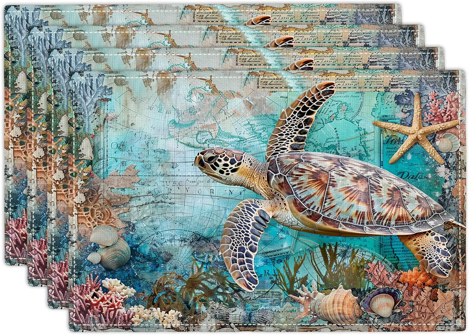 Farmhouse Rooster Placemats Set of 4 Rustic Chicken Imitation Linen ...