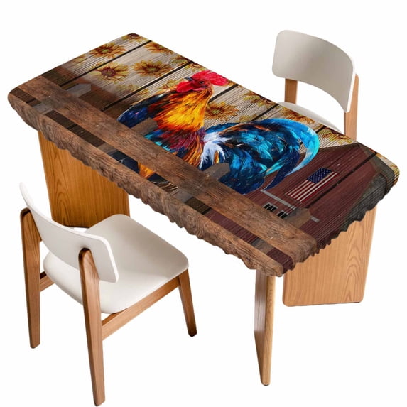 Farmhouse Rooster Table Cloths for 4 Foot Rectangle Tables, Vintage ...