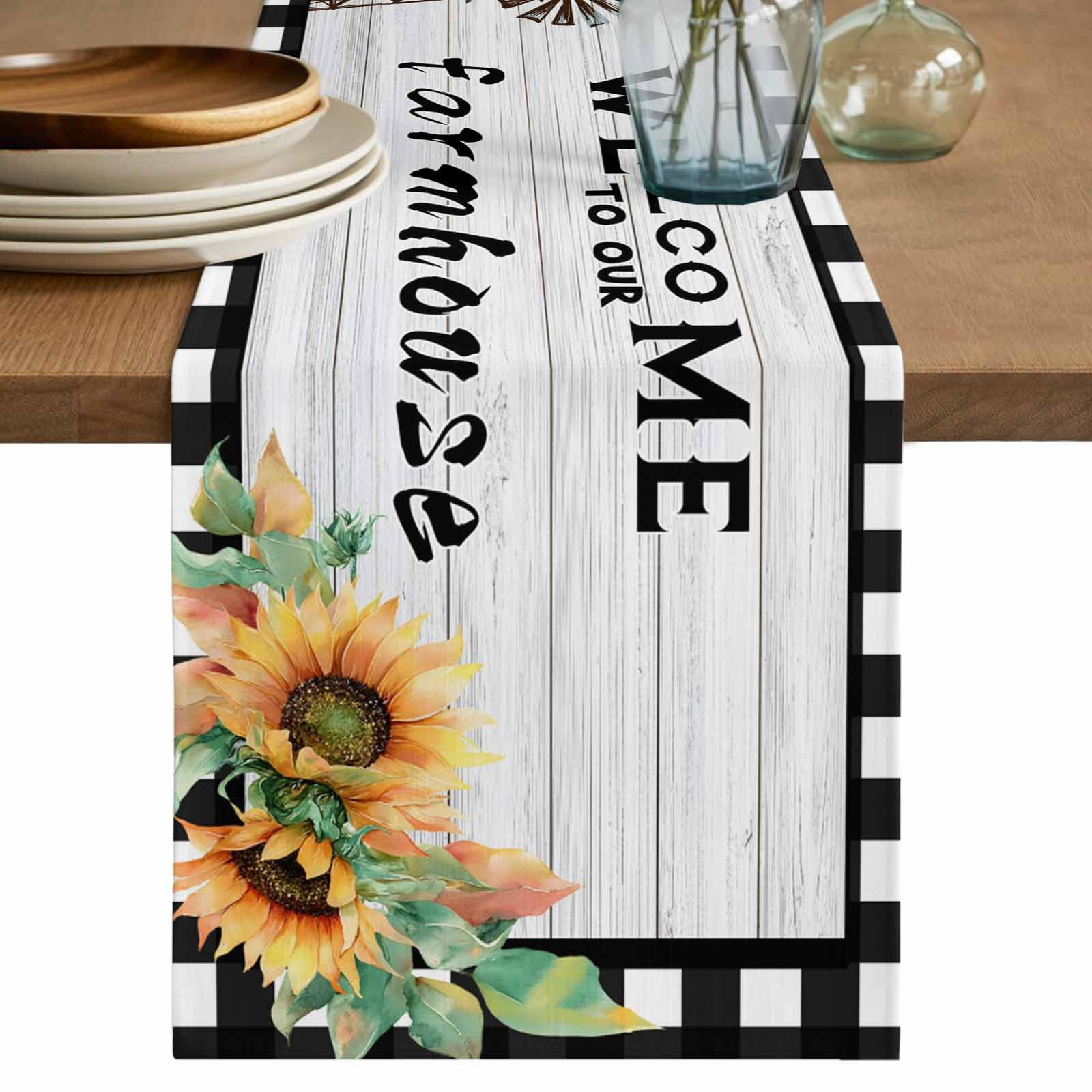 Farmhouse Rooster Table Runner 72 Inches, Rustic Red Barn Windmill ...