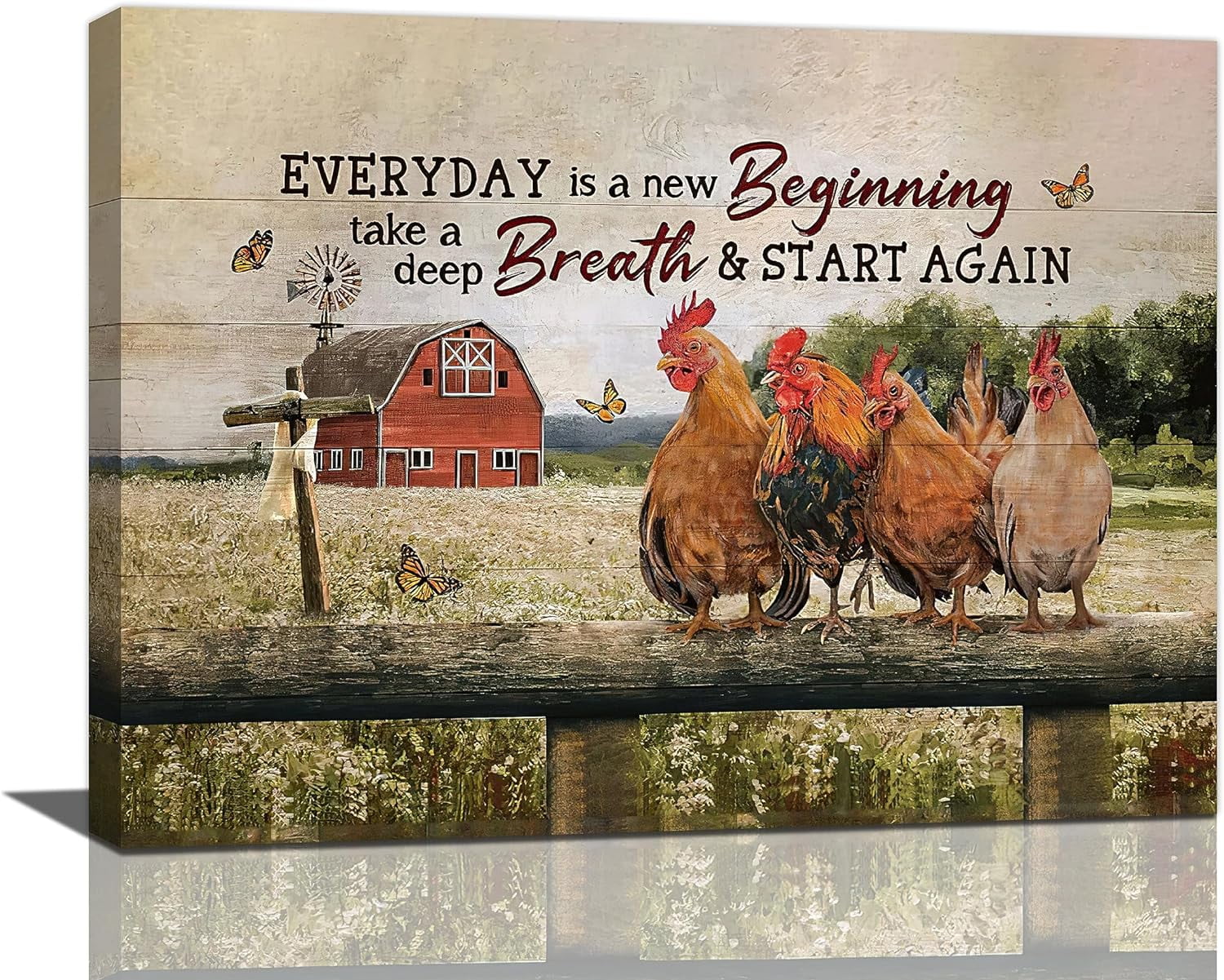Farmhouse Rooster Wall Art Country Chicken Kitchen Pictures Wall Decor ...