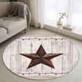 Farmhouse Round Area Rug 4 FT, Non Slip Indoor Outdoor Rug, Rustic ...