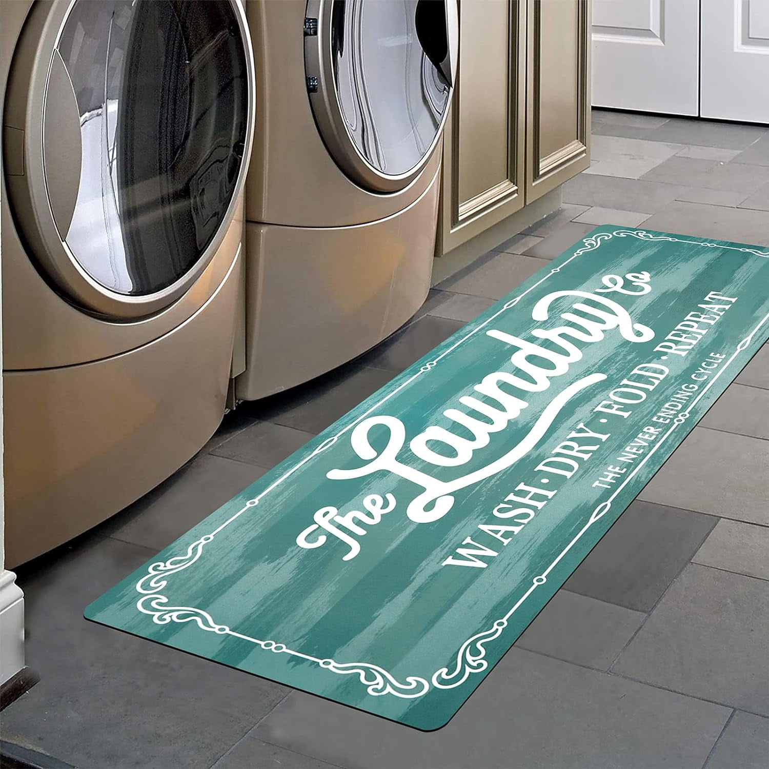 Farmhouse Rug Runner 20"X48" Non Slip Kitchen Rugs and Mats Laundry ...