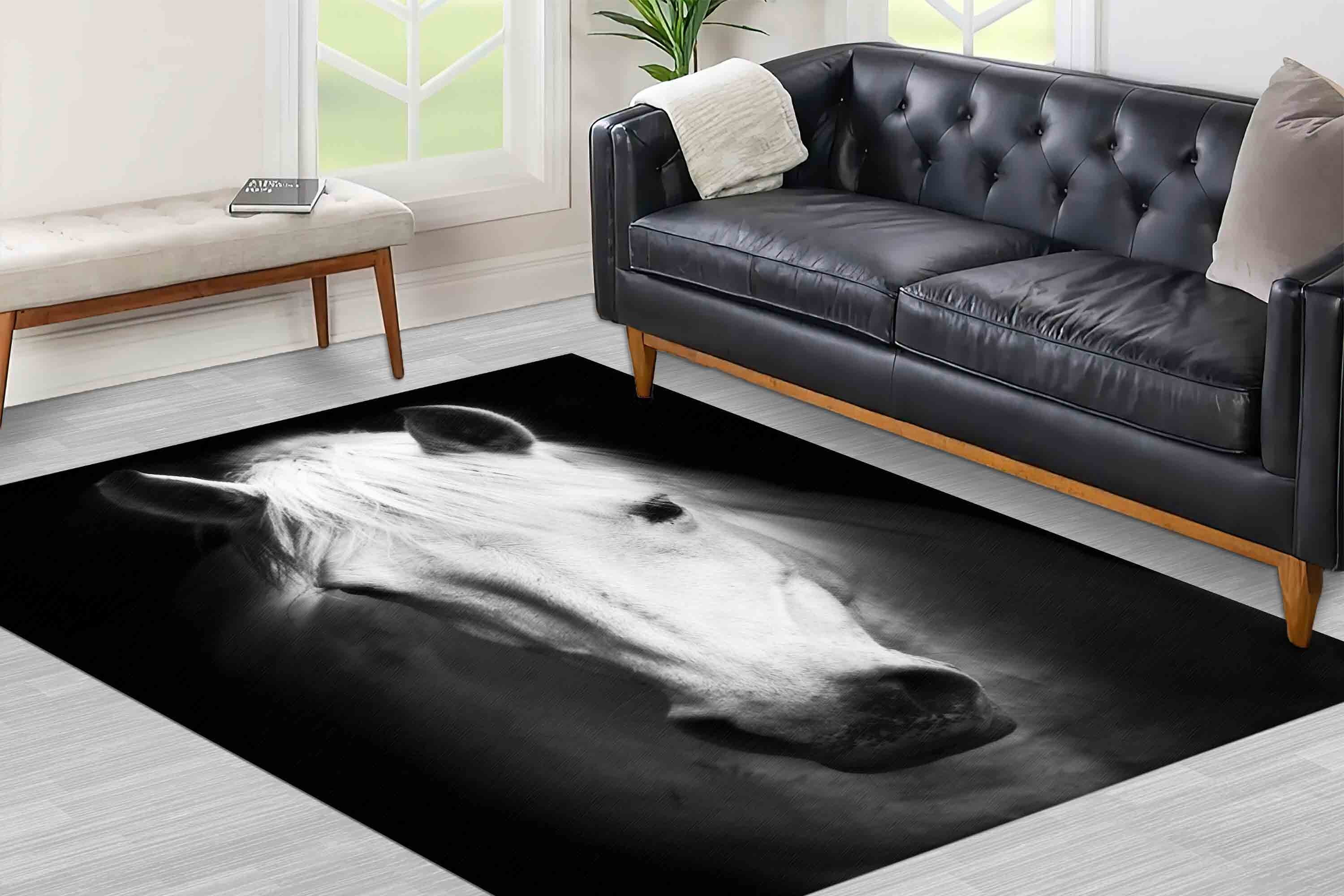 Farmhouse Rugs, Entry Rugs, Horse Rugs, Indoor Rug, Animal Rug, White ...