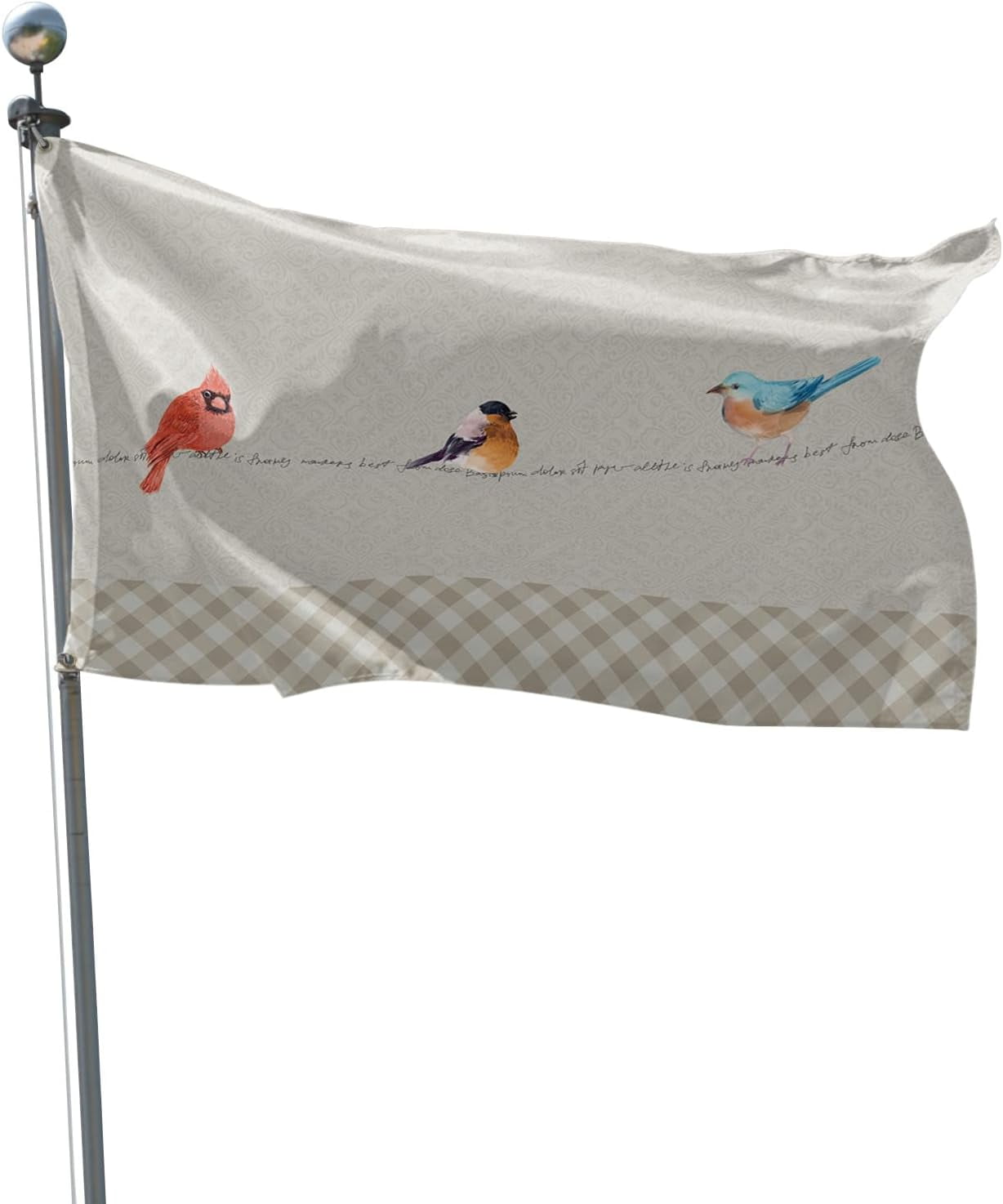 Farmhouse Rustic Beautiful Birds Watercolor Flags for Outside, Outdoor ...