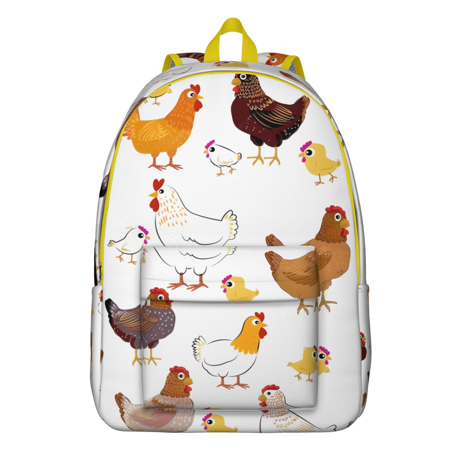 Farmhouse Rustic Chicken Backpack, Durable School Bag Featuring Cartoon ...