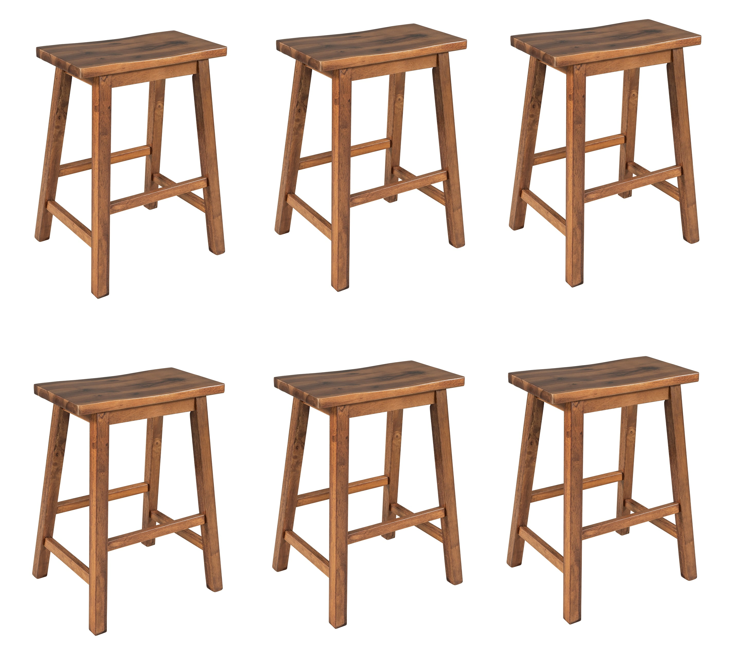 Farmhouse Rustic Counter Bar Stools with Footrest, Counter Height Bar ...