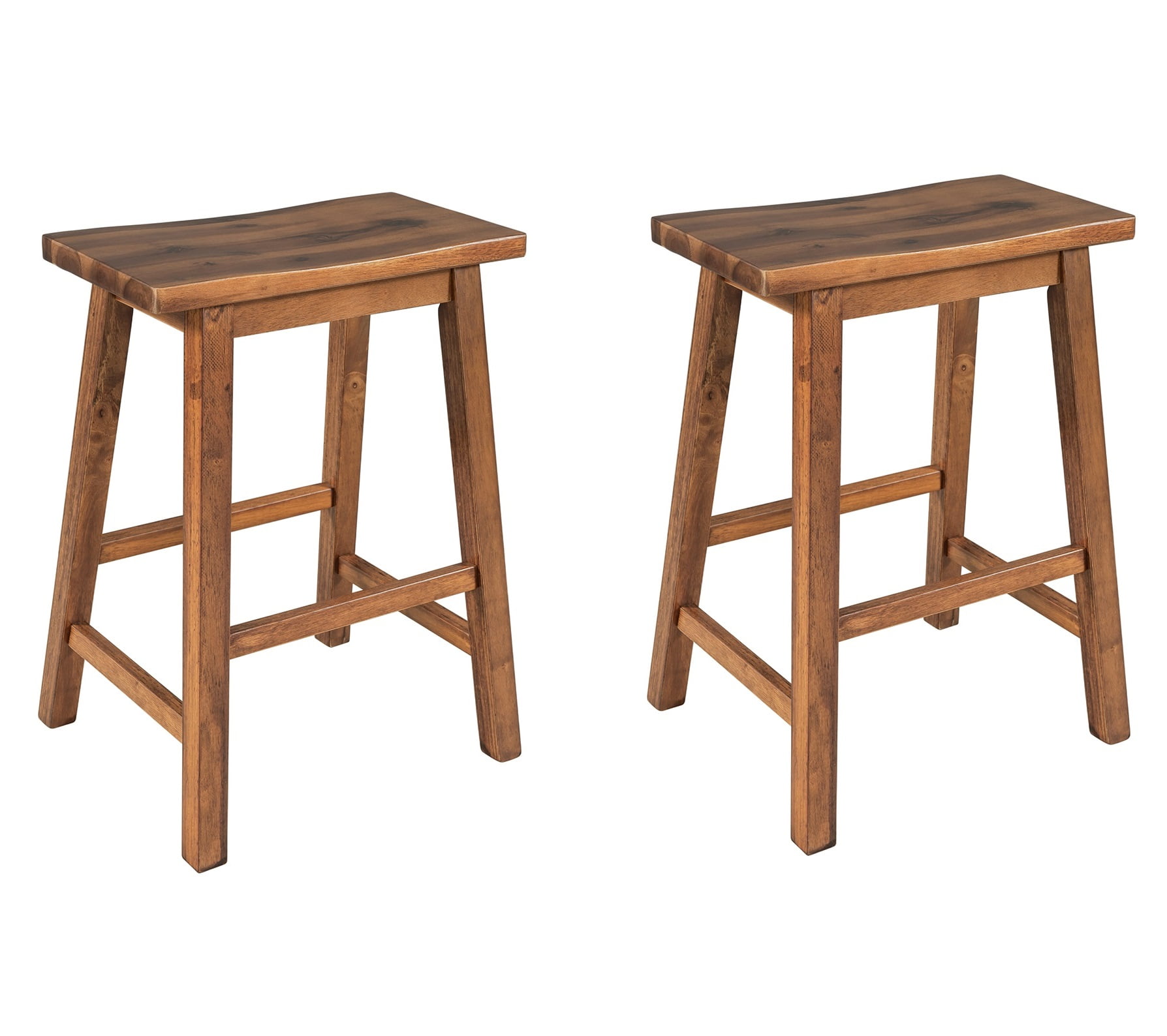 Farmhouse Rustic Stools, 23.6-inch Height Vintage Counter Height Chairs ...