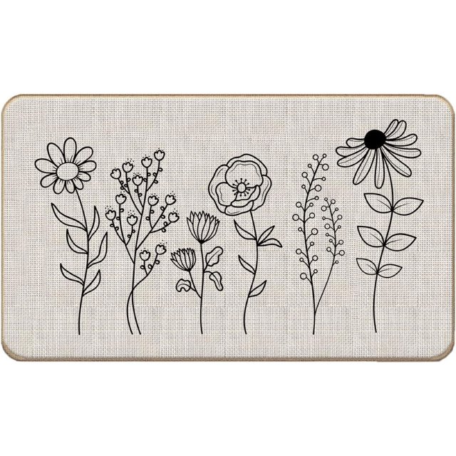 Farmhouse Rustic Wildflower Flower Floral Door Mat Doormat,24*36in ...