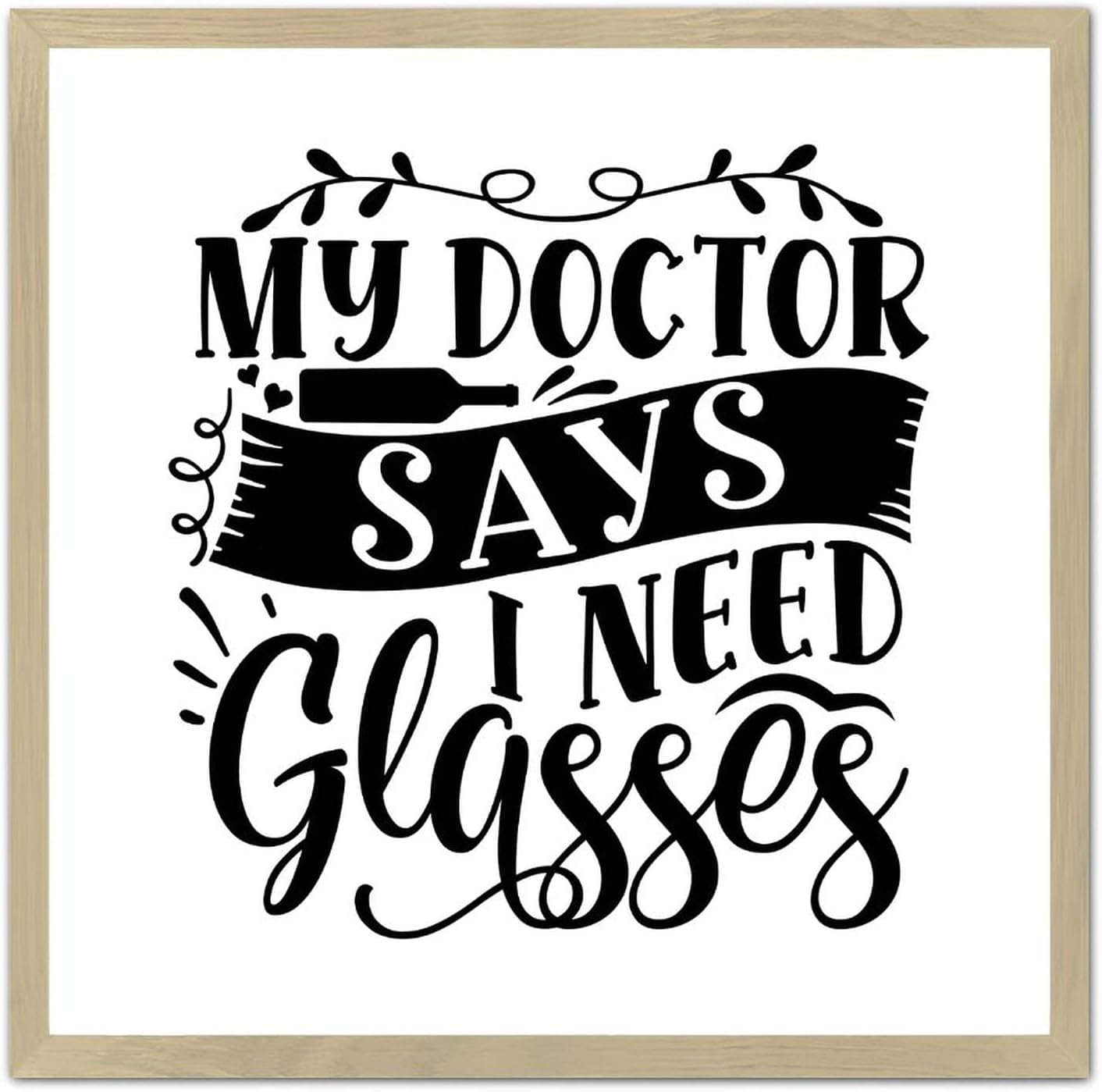 Farmhouse Rustic Wood Kitchen Home Wall Decor Sign Retro My Doctor Says ...