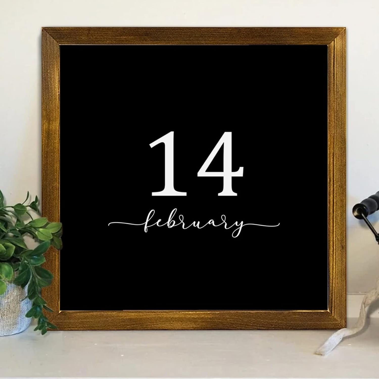 Farmhouse Rustic Wood Sign February 14 Decorative Wood Sign Home Decor ...