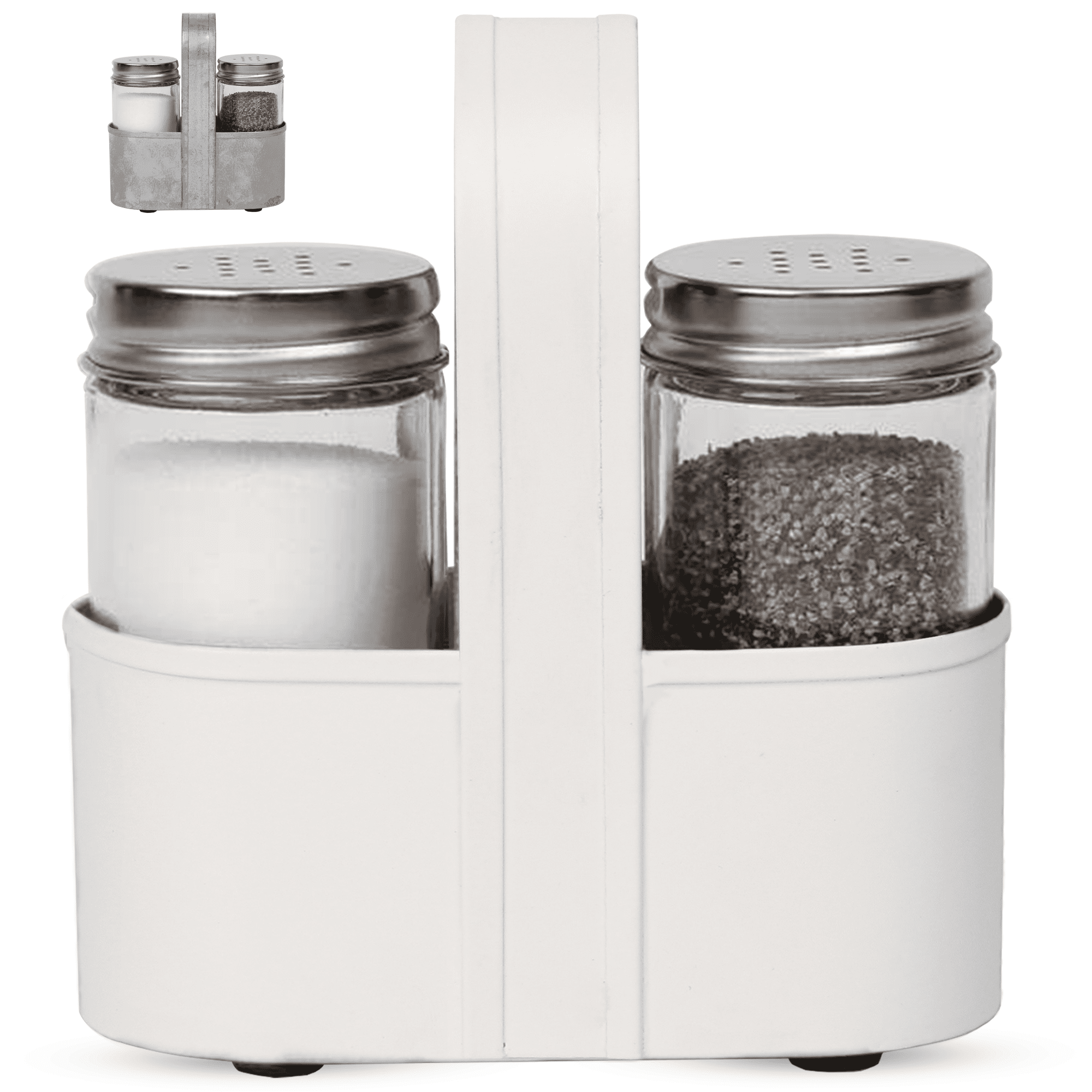 Farmhouse Salt and Pepper Shakers Set With Caddy by Saratoga Home ...