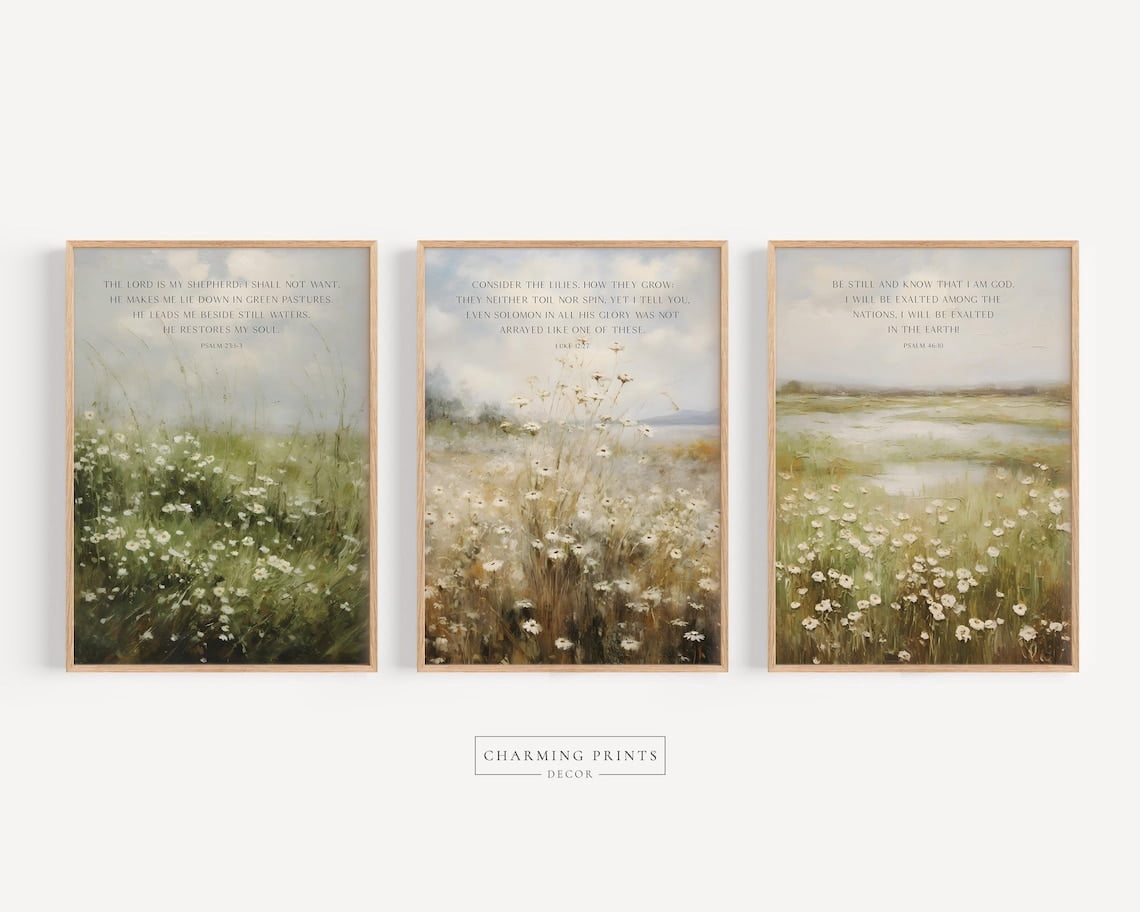 Farmhouse Scripture Art Earth Tone Nursery Scripture Wall Art Modern ...