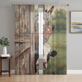 Farmhouse Sheer Curtains for Living Room Bedroom, Cow Horse Donkey ...