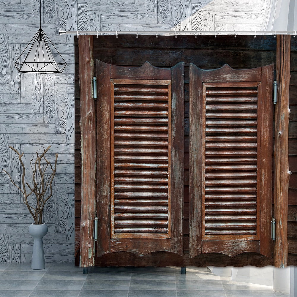 Farmhouse Shower Curtain Rustic Shower Curtain for Bathroom Barn Door ...