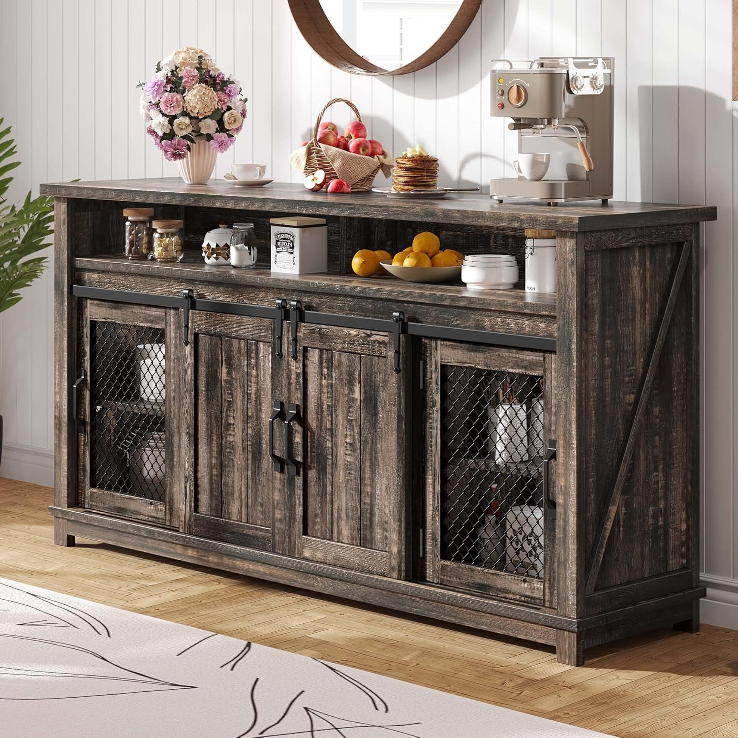 Barn Door Buffet Cabinet