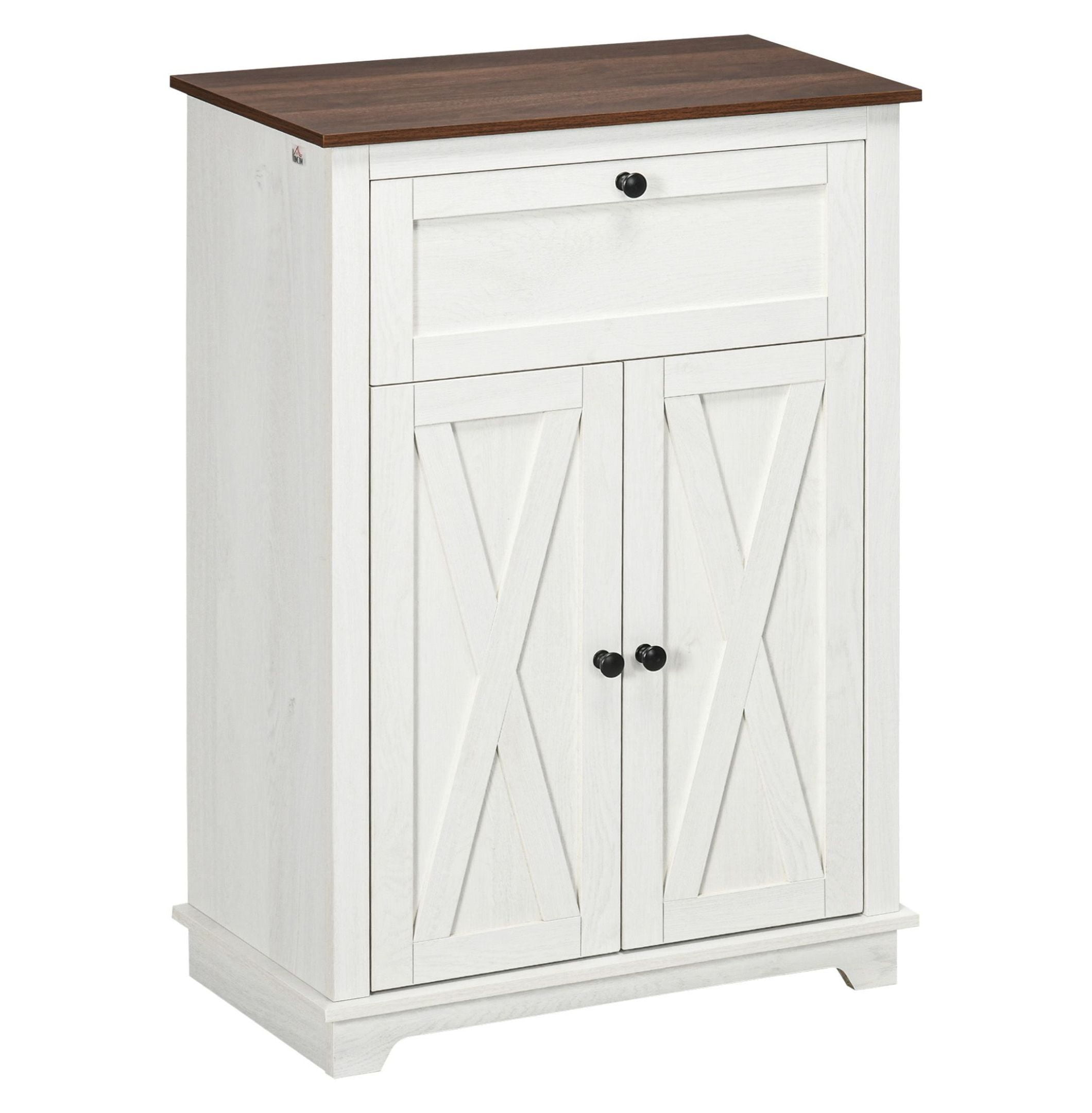 Farmhouse Sideboard Cabinet, Kitchen Storage with Doors & Drawer, 23.5 ...