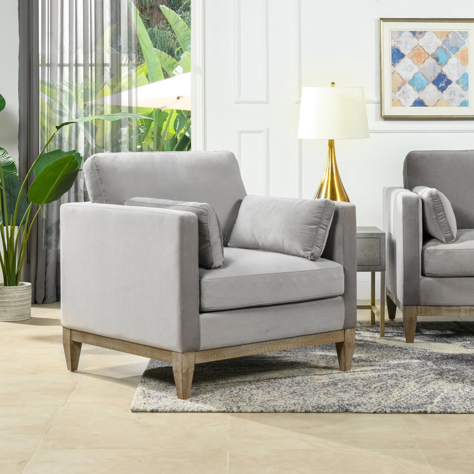Farmhouse Single Sofa Accent Chair, Accent Chair for Living Room with ...