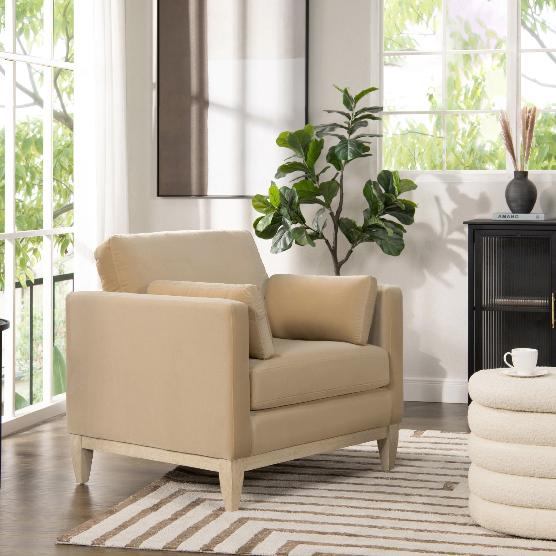 Farmhouse Single Sofa Accent Chair, Accent Chair for Living Room with ...
