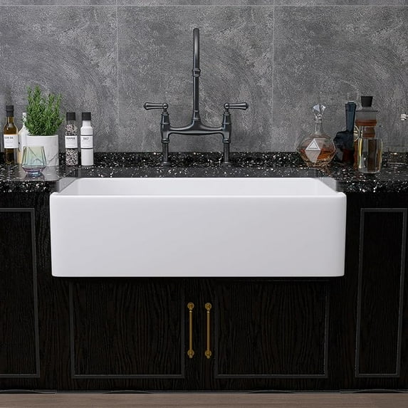 Farmhouse Sink 33 Inch - Apron Front Kitchen Sink Reversible 33"x18"x10 ...