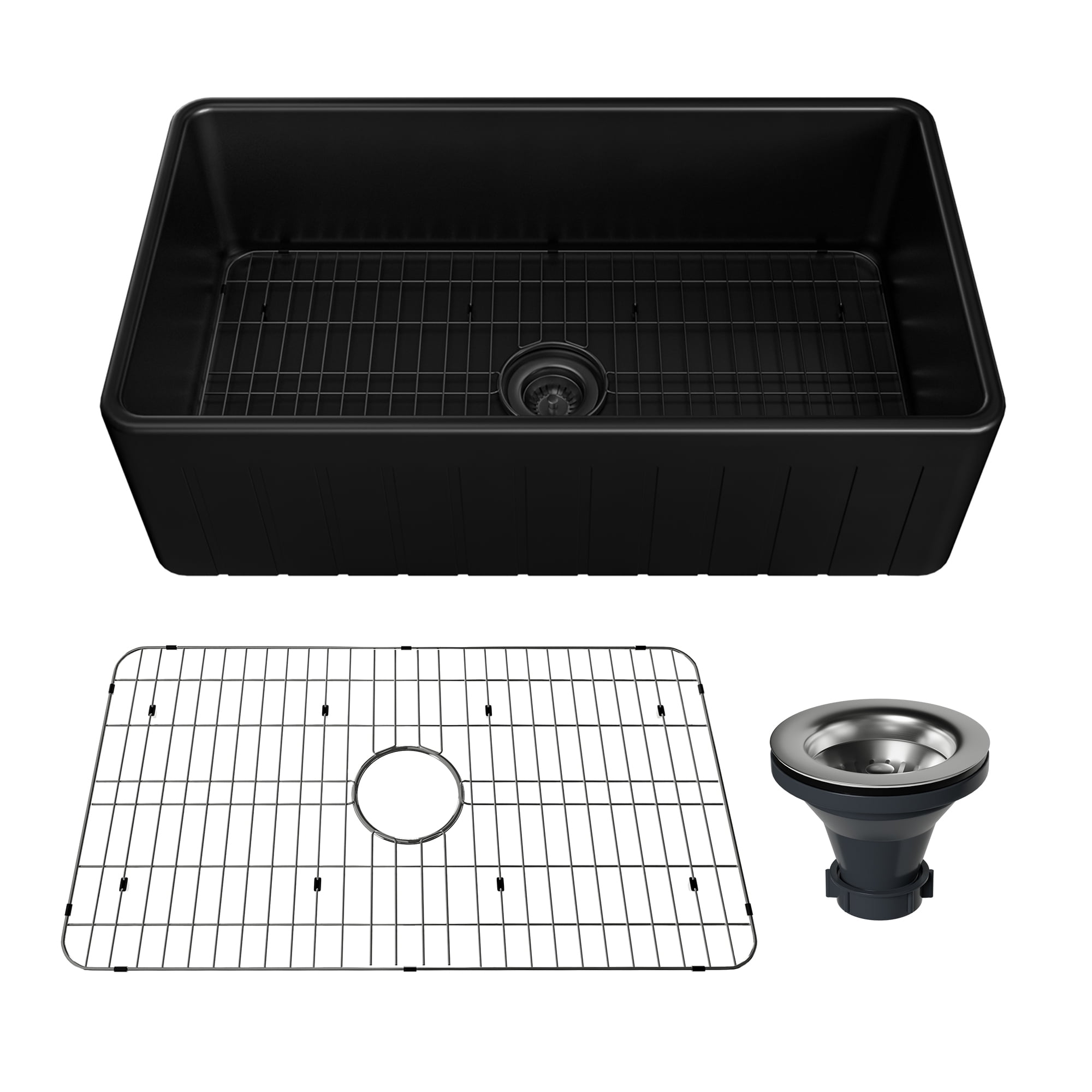 Farmhouse Sink 33 inch Fireclay Apron Front Single Bowl Kitchen Sink ...
