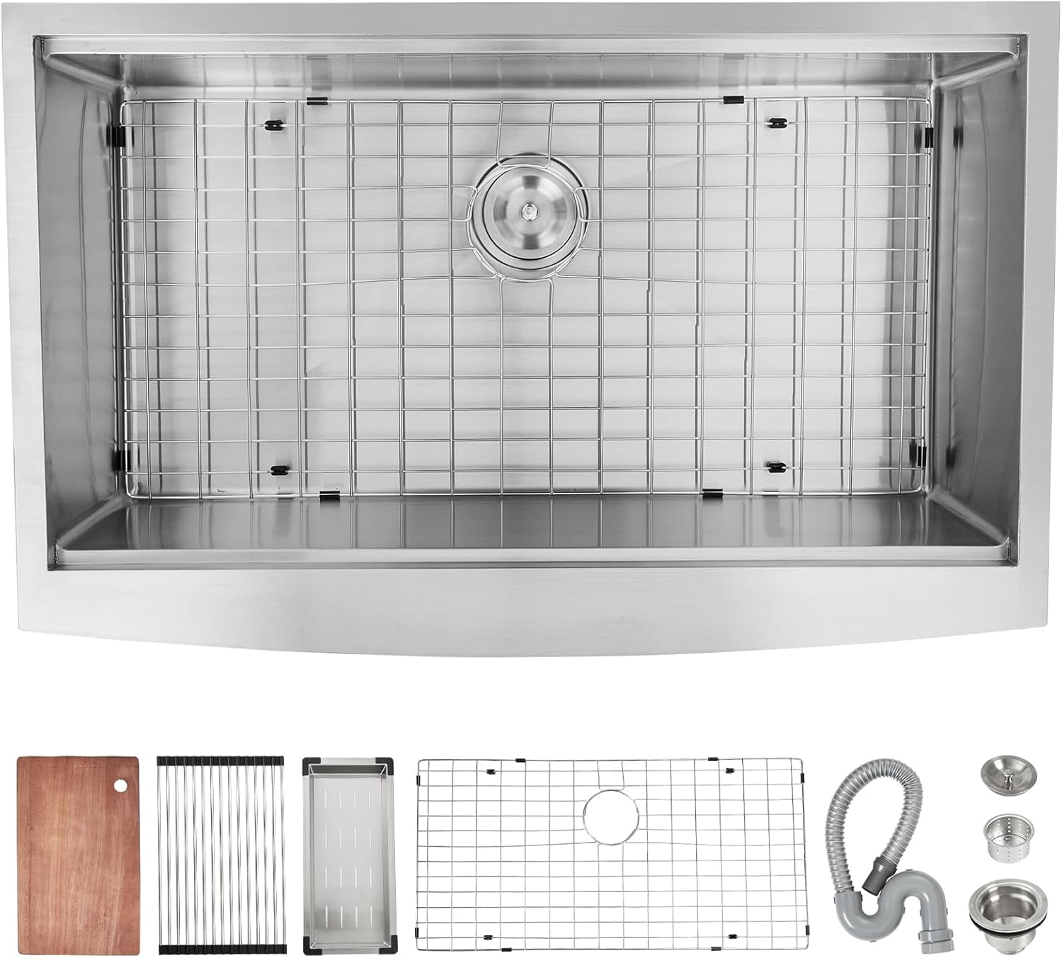 Farmhouse Sink,Apron Front Single Bowl Kitchen Sink,Deep Drop In Farm ...