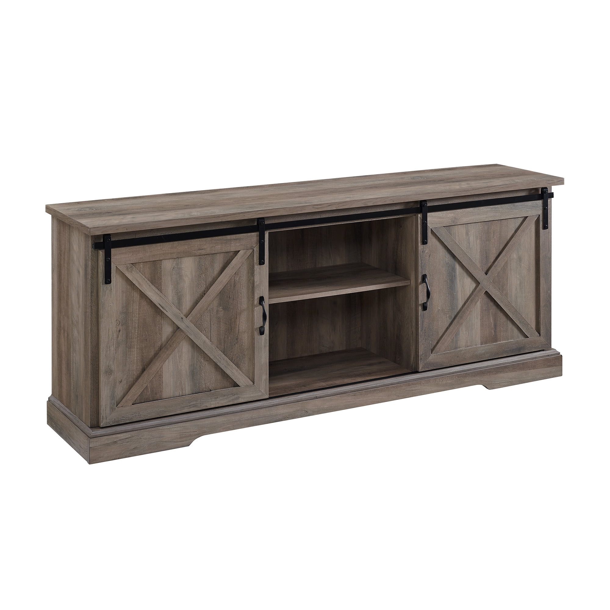 Farmhouse Sliding Barn Door TV Stand for 80" TVs, 70 inch Media Console ...