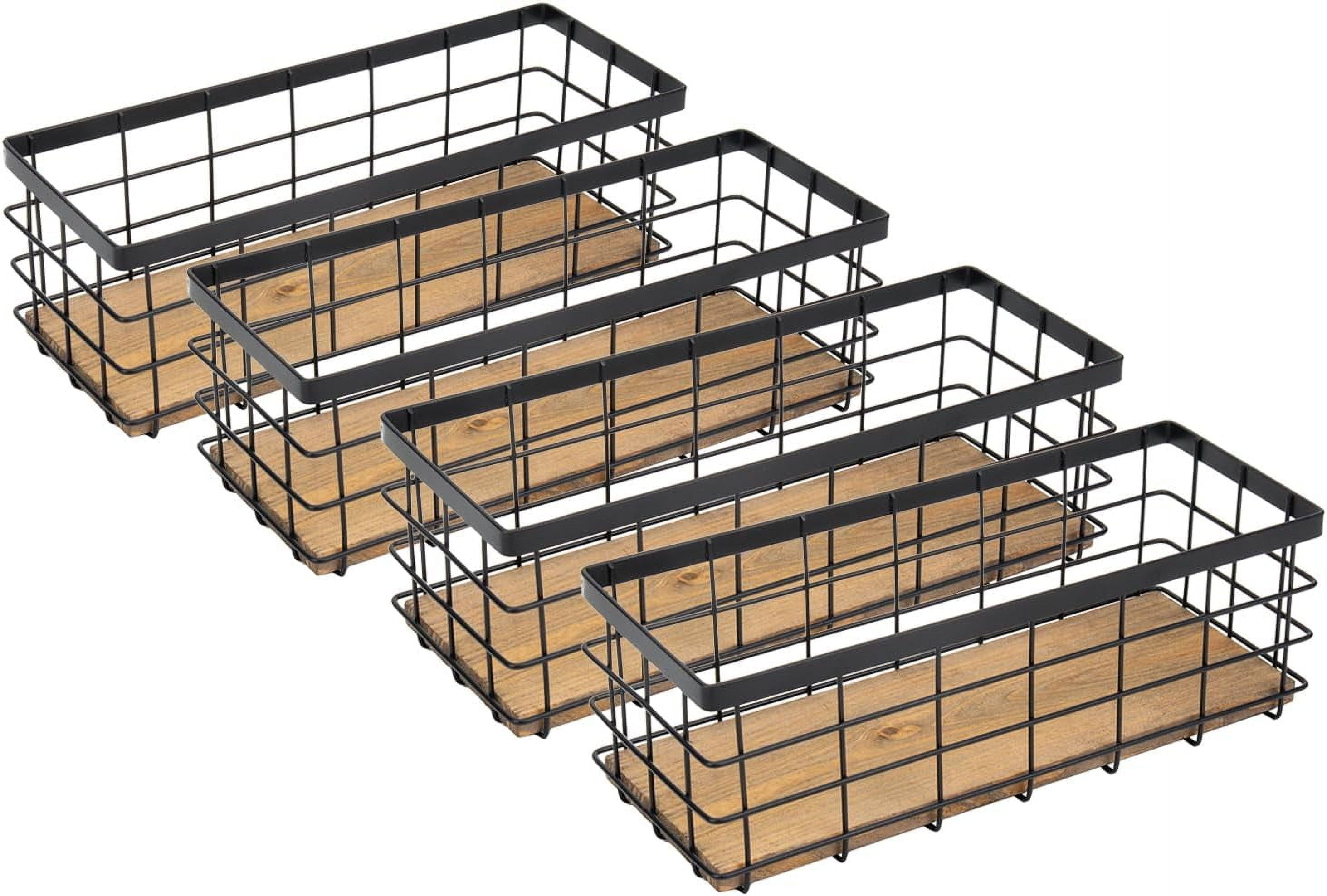 Farmhouse Small Metal Wire Storage Basket Bin, Rustic Home Storage ...