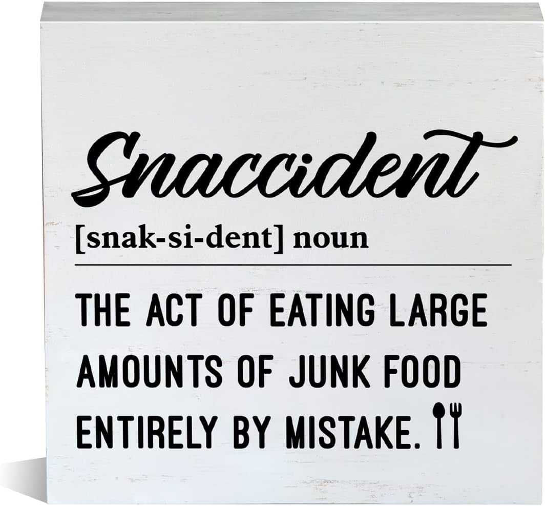 Farmhouse Snaccident Definition Wooden Box Sign Snack Kitchen Wood ...