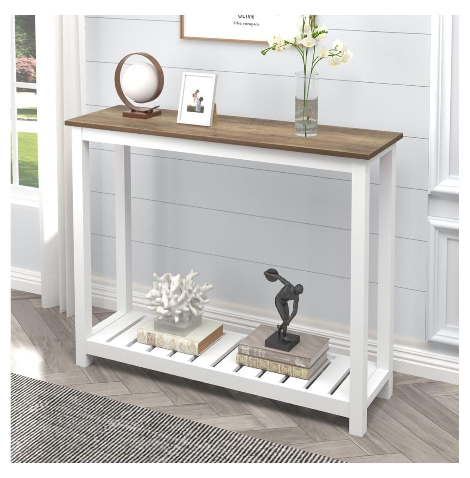 Farmhouse Sofa Table, Rustic Vintage Console Table for Entryway, Living ...