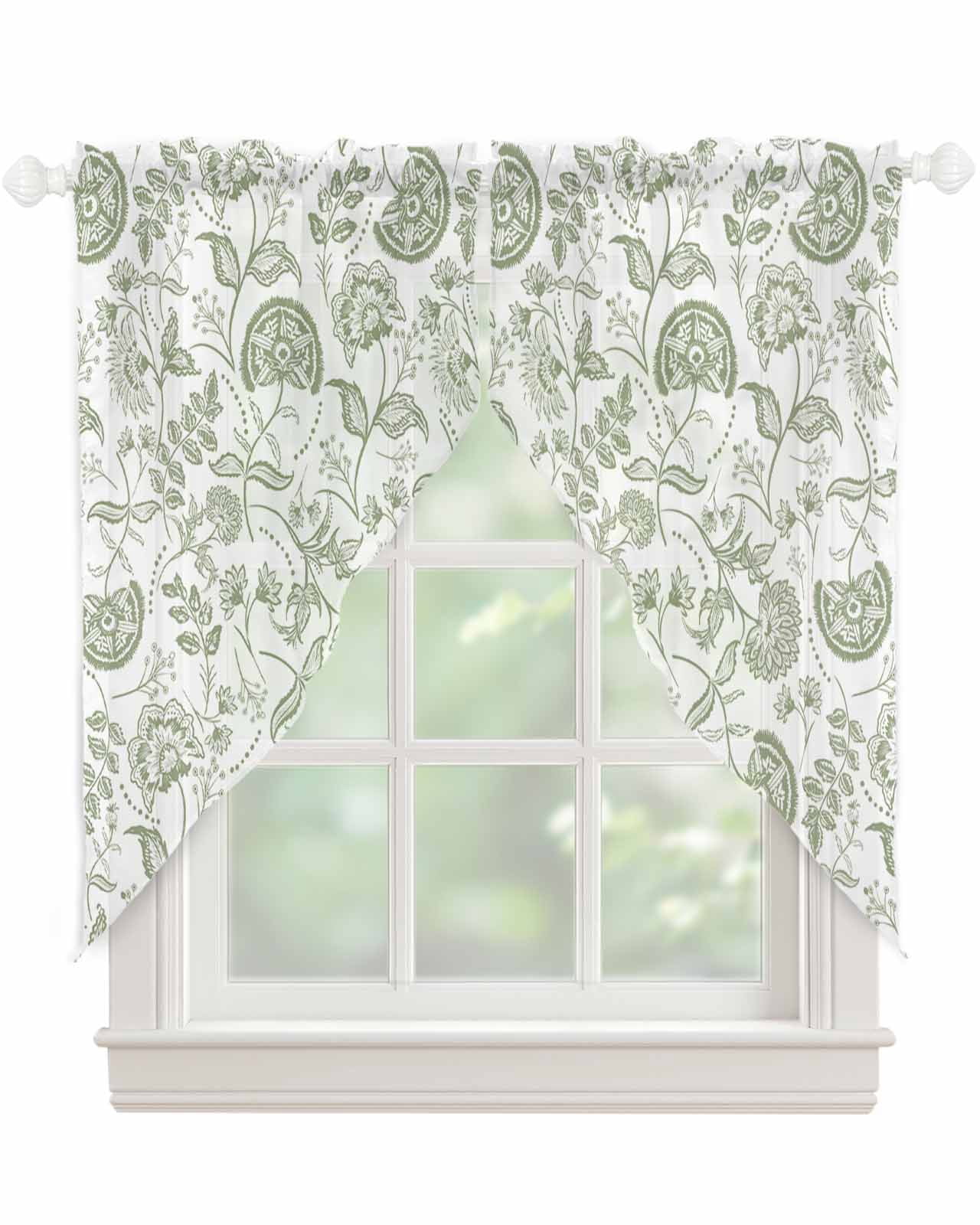 Farmhouse Spring Swag Valances for Windows, Sage Green Fruit Plant Leaf ...