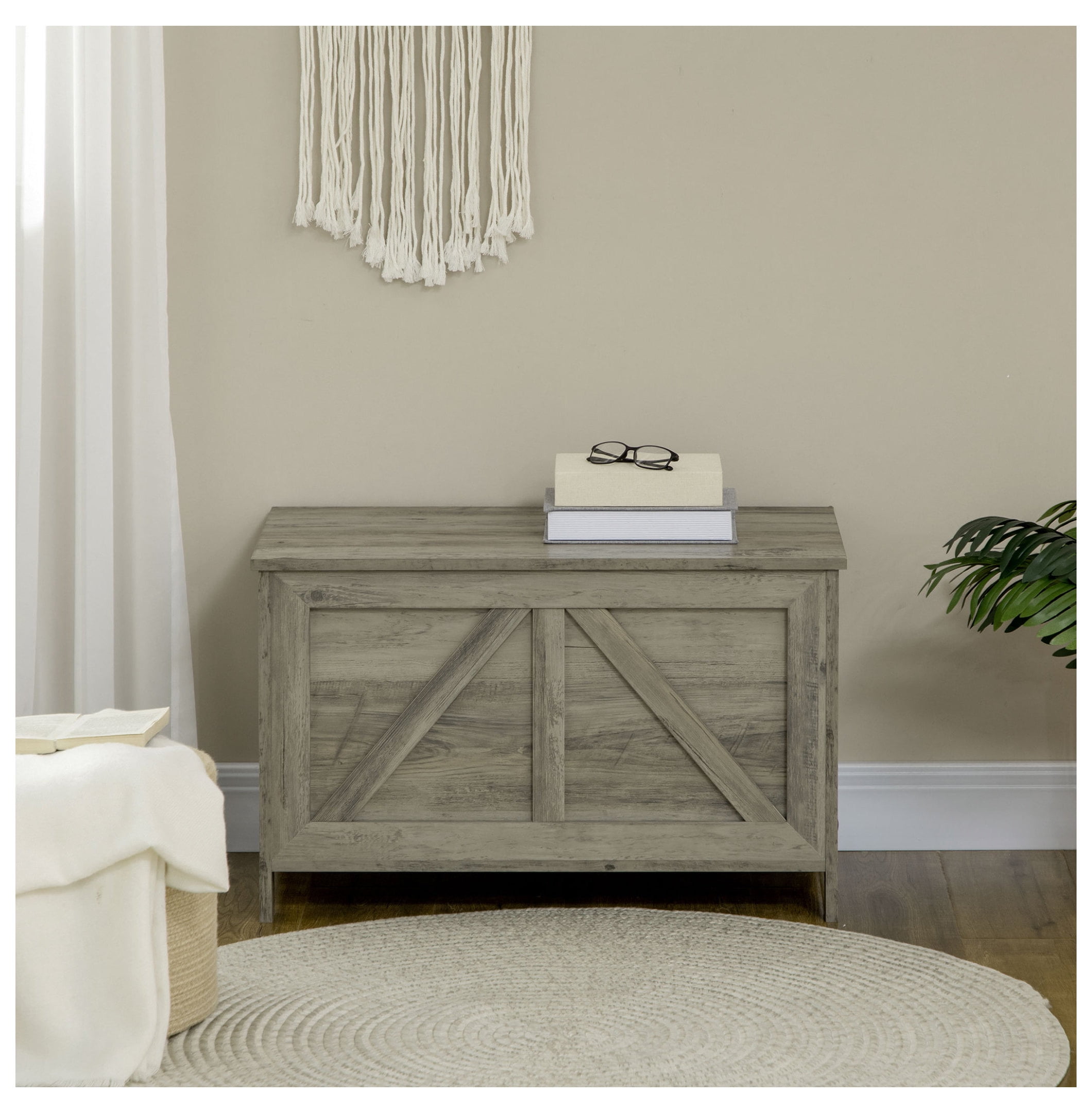 Farmhouse Storage Bench 30", Lift Top Chest, Wooden Trunk, Entryway ...
