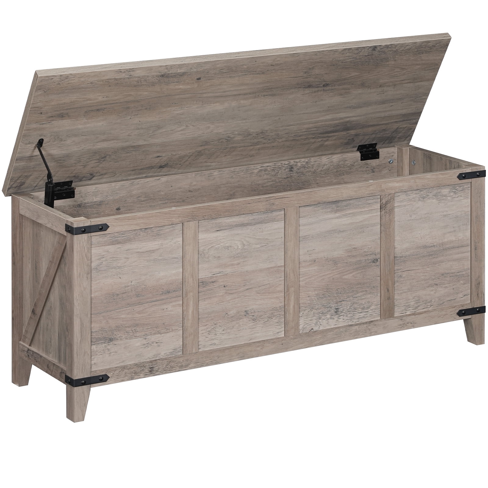 Farmhouse Storage Chest, Storage Cabinet with Geometric Style Front ...