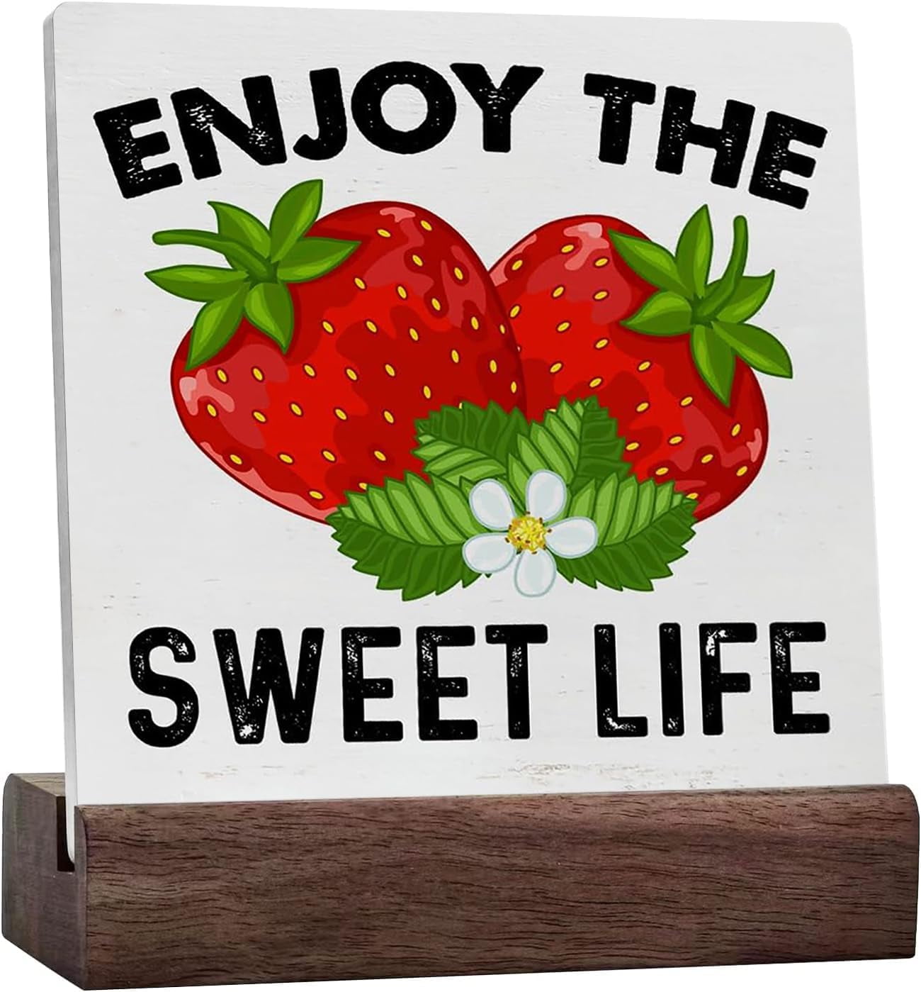 Farmhouse Strawberry Ceramic Table Sign Art Desk Decor Strawberries ...