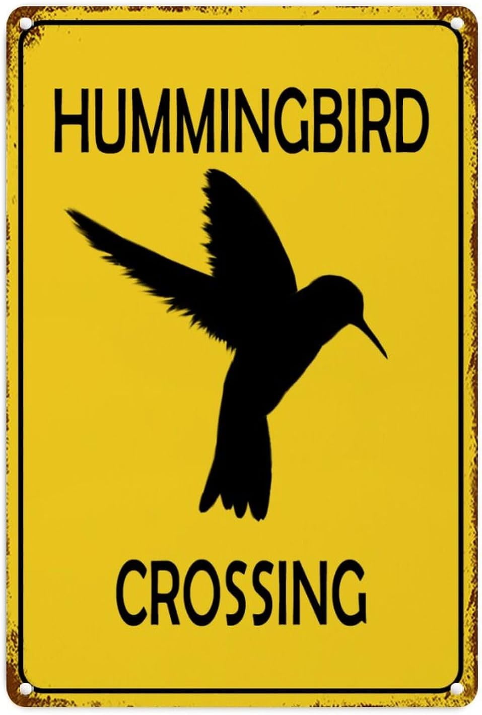 Farmhouse Street Warning Metal Tin Signs 8x12 Inch Caution Hummingbird ...