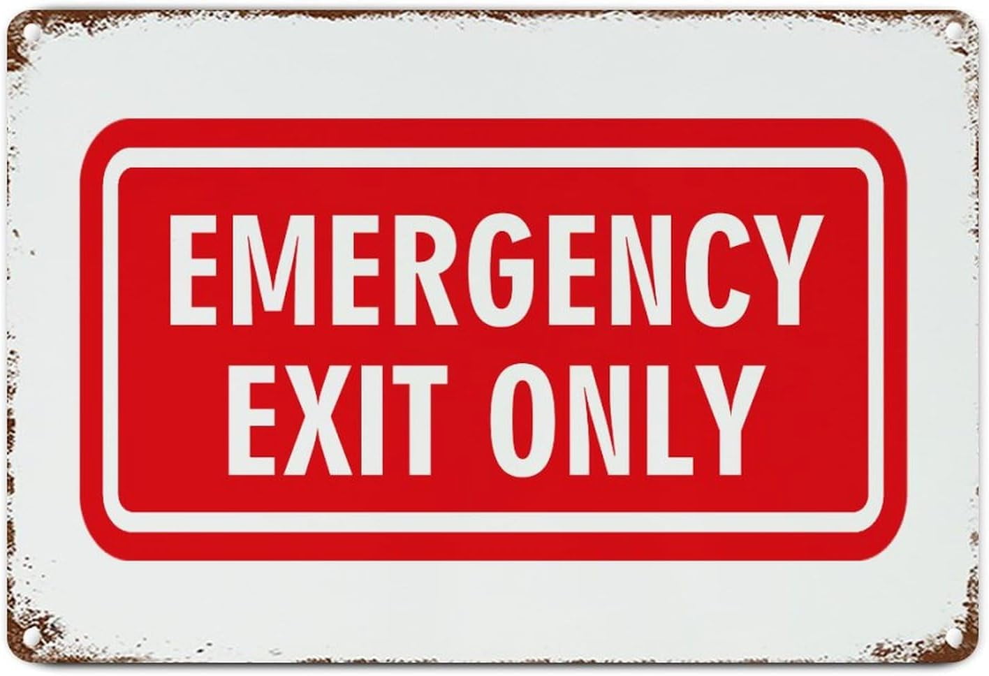 Farmhouse Street Warning Metal Tin Signs 8x12 Inch EMERGENCY EXIT ONLY ...