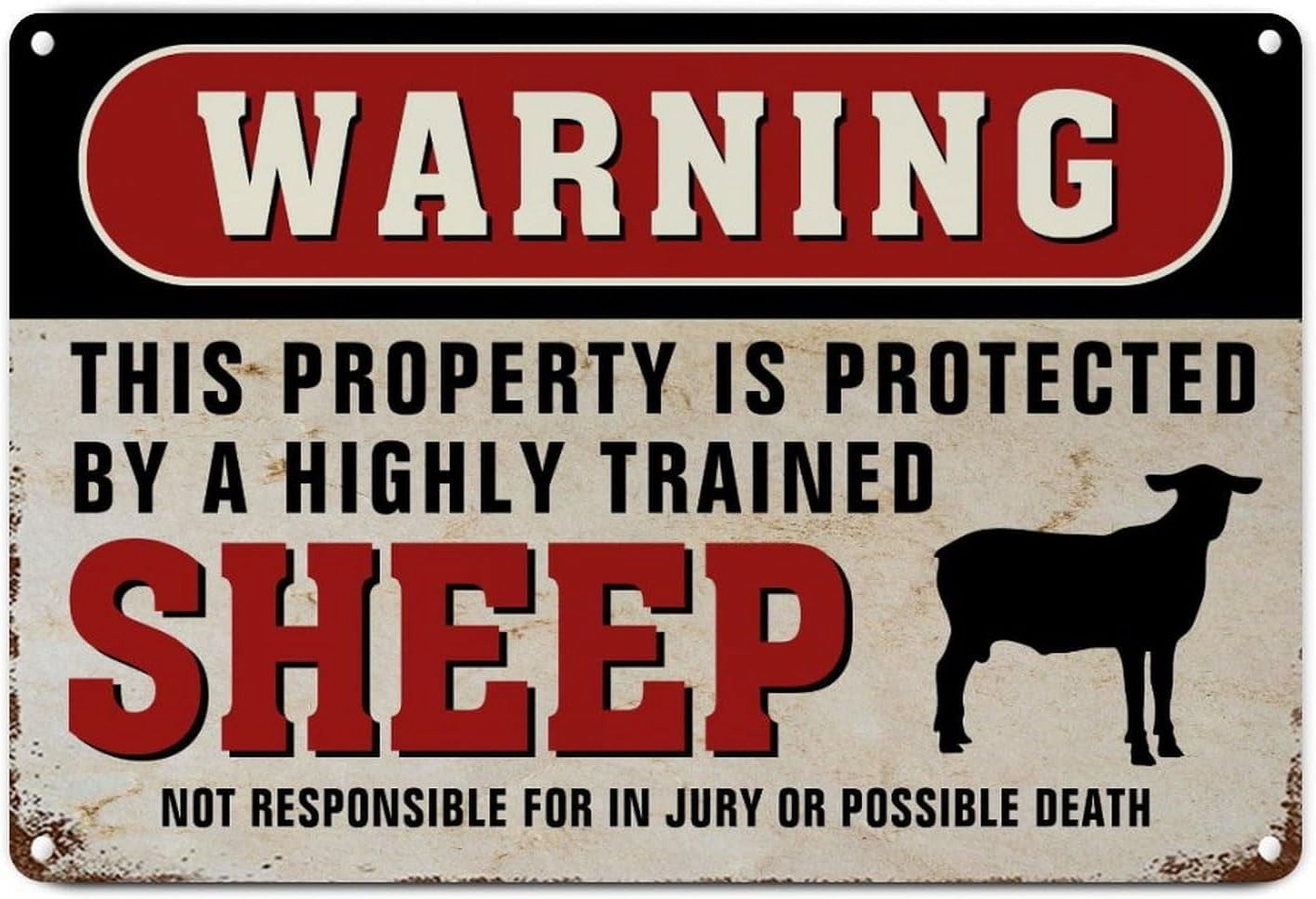 Farmhouse Street Warning Metal Tin Signs 8x12 Inch Warning Sheep ...
