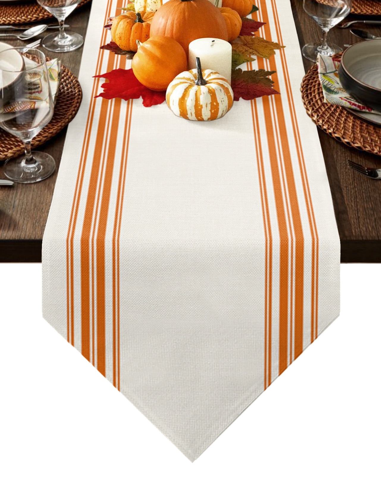 Farmhouse Stripes Blue Table Runner Home ration Dinner Tablecloth ...